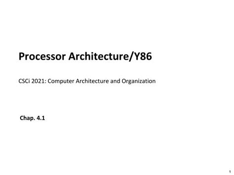 Ppt Processor Architecturey86 Csci 2021 Computer Architecture And