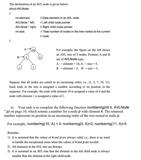 Solved The Declaration Of An Avl Node Is Given Below Struct