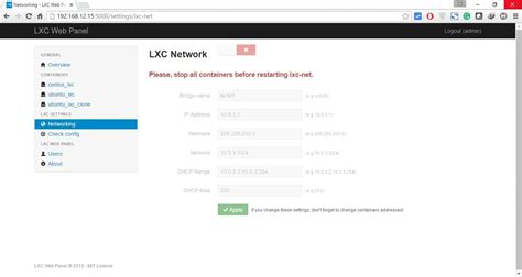 manage lxc container with lxc web panel a web based interface nocsma