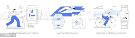 Smartwatch 추적은 추상적인 개념 벡터 일러스트레이션을 제공합니다 스마트시계에 대한 스톡 벡터 아트 및 기타 이미지 스마트시계 달리기 휴대폰 앱 Istock