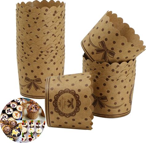 Pirottini Carta Cupcake Forno Cottura Pezzi Stampi In Carta Kraft Bowknot Per Muffin