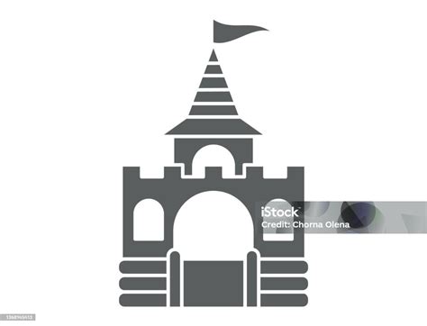 탄력 풍선 성 어린이 놀이터를위한 타워 및 장비 점핑 하우스 기호 글리프 벡터 실루엣 아이콘 튜브 놀이터에 대한 스톡 벡터 아트