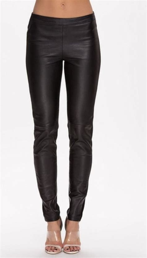 Legging Legging Broek Dames Legging In Leerlook 833 Mat Zwart Maat