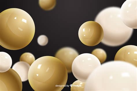 현실적인 광택 플라스틱 공 배경 무료 벡터