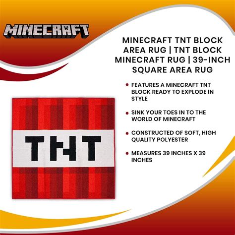 Minecraft Tnt Block Area Rug Décor De Jeu Vidéo Maroc Ubuy