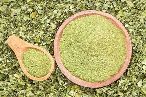 나뭇잎과 Moringa 가루moringa Oleifera 0명에 대한 스톡 사진 및 기타 이미지 0명 가루로 빻은 건강