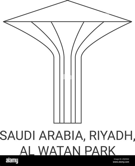 Saudi Arabia Riyadh Al Watan Park Travel Landmark Vector Illustration