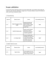Scope Validation Docx Scope Validation To Ensure The Quality Of The