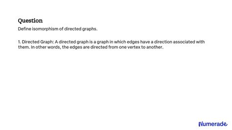 SOLVED Define Isomorphism Of Directed Graphs