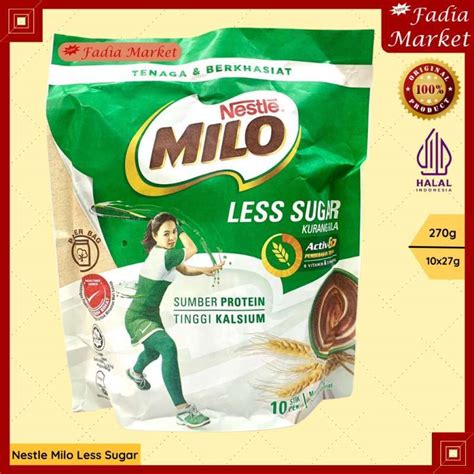 Jual Nestle Milo Malaysia Susu Chocolate Coklat Less Sugar Kurang