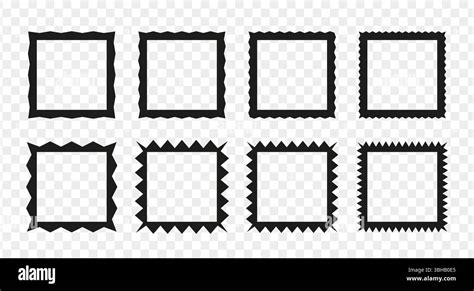 Zigzag Edge Square Frames Collection Stock Vector Image And Art Alamy