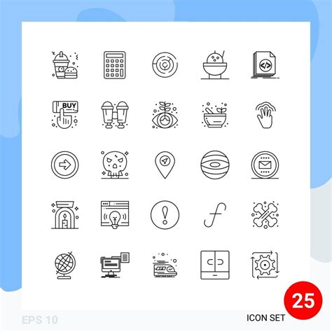 25 Thematic Vector Lines And Editable Symbols Of Programming Coding Arrow Code Bowl Editable