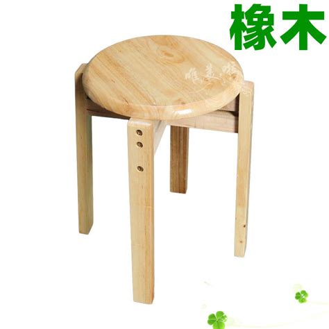 简约中式餐椅换鞋凳橡木椅子时尚座椅电脑椅餐凳加固实木家具圆凳 虎窝淘