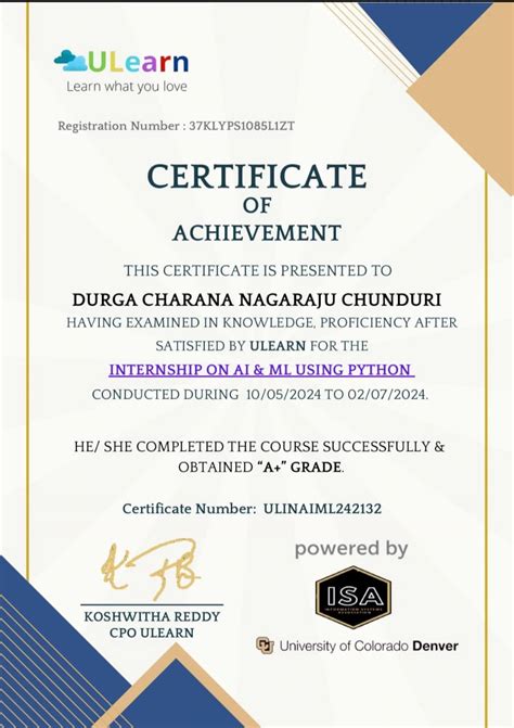 Durga Charana Nagaraju On Linkedin Ai Machinelearning Python Internship Techskills