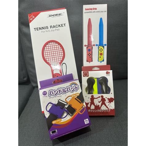 任天堂 Nintendo Switch Sport 運動 配件 球拍 劍道 拳擊 腿帶 蝦皮購物