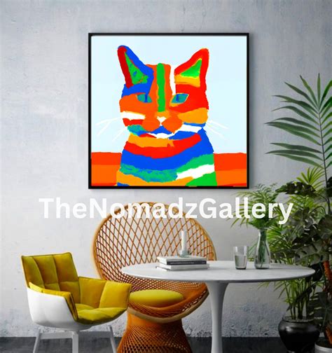Orange Tabby Cat Pop Art Cat Poster Abstract Cat Art Etsy