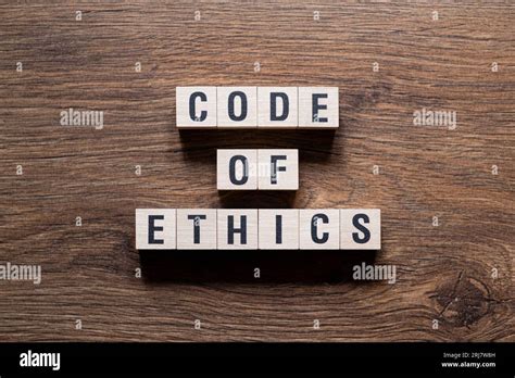 Code Of Ethics Word Concept On Building Blocks Text Letters Stock Photo Alamy