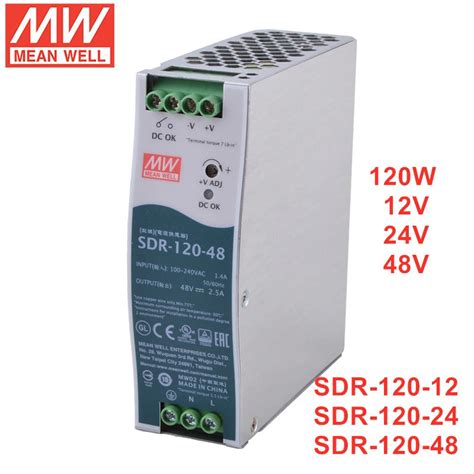 Mean Well Sdr 120 Series 120w Single Output Industrial Din Rail Power