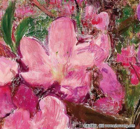 周春芽油画作品 盈盈含笑 高清下载 名画油画网