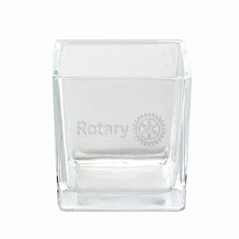 Rotary Glass Square Cube 4 Vase Rotary Club Supplies Russell