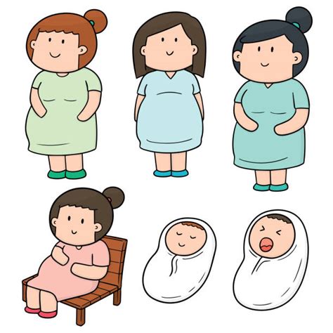 90 Pregnant Women Giving Birth Drawings Stock Illustrations Royalty