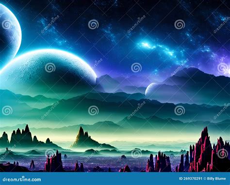 Alien Planet Fantasy Sci Fi Background Series 57 Of 155 Stock