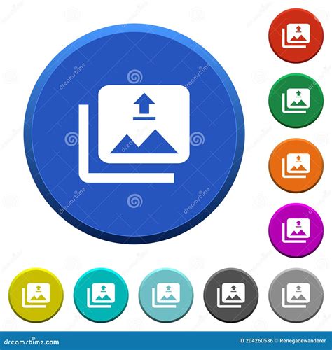 Upload Multiple Images Beveled Buttons Stock Vector Illustration Of