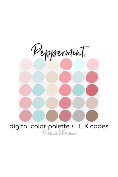 Peppermint Digital Color Palette Color Chart Goodnotes Tool Ipad