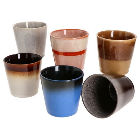 Mambocat Becher 6er Set Kaffeebecher Ohne Henkel 200ml Earth