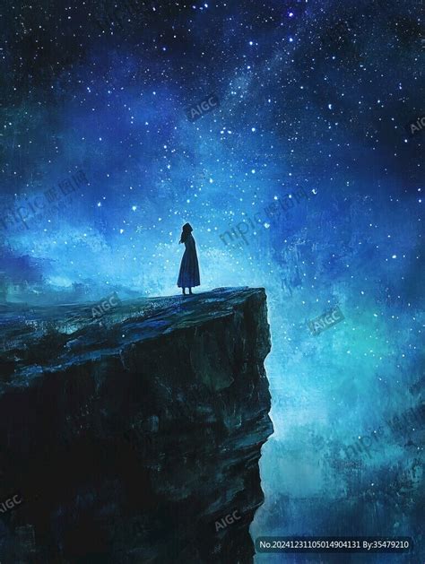 Ai创作图孤独背影插画 星辰大海男孩背影 孤独的灵魂插画 仰望星河的人 星月河幻想插画 星辰大海女孩背影 站在悬崖边上男人背影 幽谷插画 魔幻场景插画 幻想梦境插画 渺小的人类 玄幻题材插画