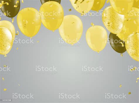 아름다운 현실적인 축하 벡터 인사말 카드 템플릿과 배경에 비행 파티 풍선 판매 및 홍보 파티 디자인 요소 2월에 대한 스톡 벡터