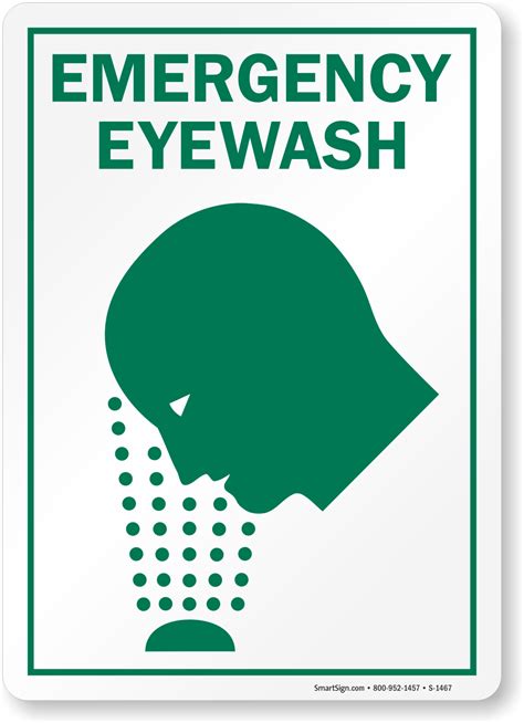 Emergency Eye Wash With Graphic Vertical Sign Sku S 1467