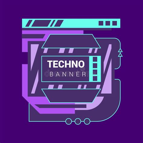 Glitch Tech Banner Stylish Abstract Video Frame Design Featuring Purple And Blue Hues With A