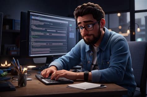 Premium Ai Image Professional Programmer Engineer Writing Code