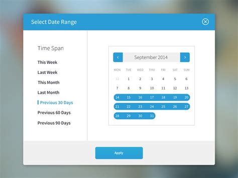 Date Range Selector Dating Analytics Design App Design