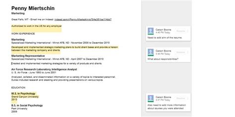 Free Resume Evaluation Sample