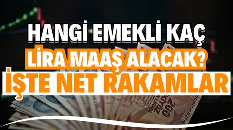 Hangi Emekli Kaç Lira Maaş Alacak İşte Net Rakamlar Ordu Olay