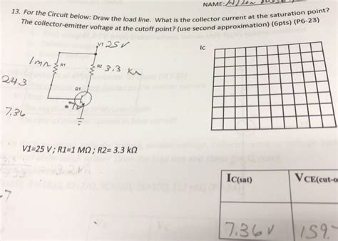 Solved For The Circuit Below Draw The Load Line What Chegg