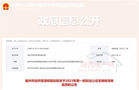 刚刚，福州公布四城区第1轮土拍地块名单！用地住宅公告