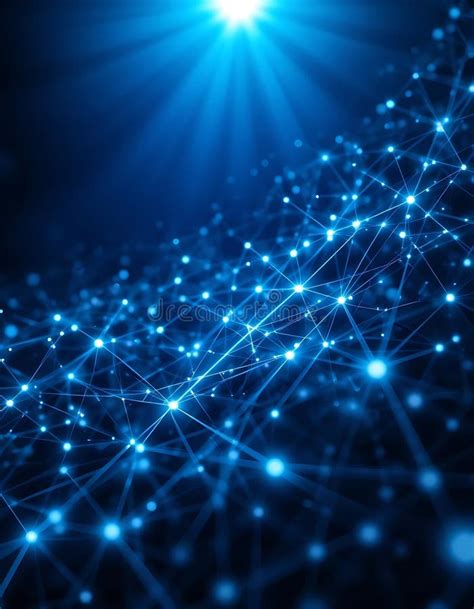 A Stunning Abstract Technology Background Featuring Interconnected Glowing Blue Lines And Nodes