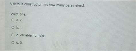 Solved All Of The Following Are True About Classes Except