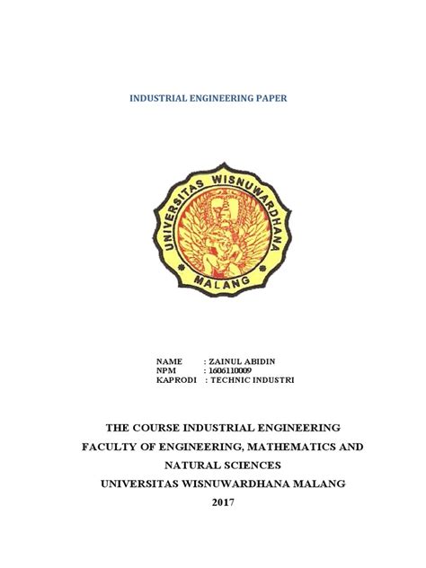 Industrial Engineering Paper Pdf Industrial Engineering Engineering