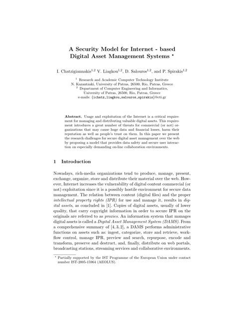 pdf a security model for internet based digital asset management systems