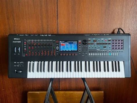 Black 61 Roland Fantom 6 Music Workstation Keyboard Functions Synth