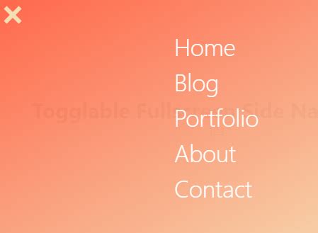 CSS sólo Togglable navegación lateral de pantalla completa TodoCodigo net