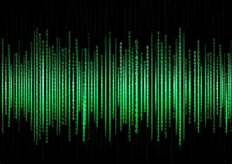 Technology Binary Background Binary On Green Background Vector