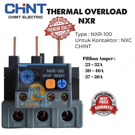 Jual Thermal Overload Chint Nxr 100 23a~50a Overload Chint Nxr100 37 50a Jakarta Barat