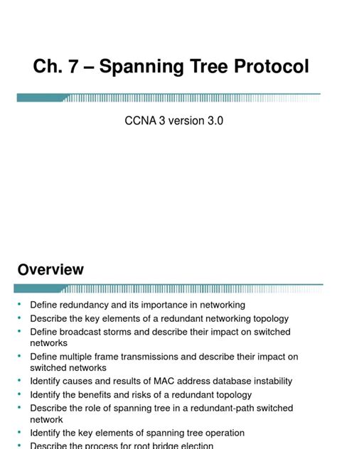 Spanning Tree Protocol Ccna 3 Version 30 Download Free Pdf