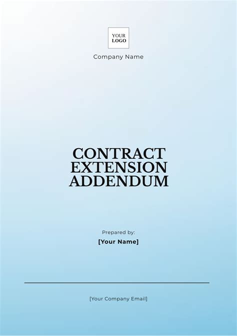 Free Contract Extension Addendum Template To Edit Online