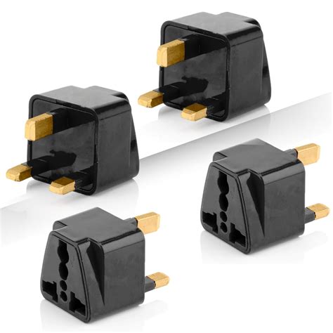 Hi PLASST UK Adapter For Indian Pins Pack Of 4 G Type Power Plug
